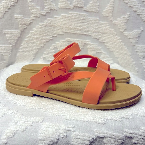 CROCS | Shoes | Crocs Tulum Coral Strappy Toe Post Sandals | Poshmark